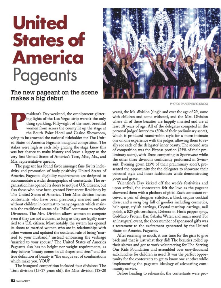 United States of America Pageants - Pageantry Magazine