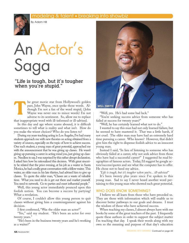 An Actor's Saga - Pageantry Magazine