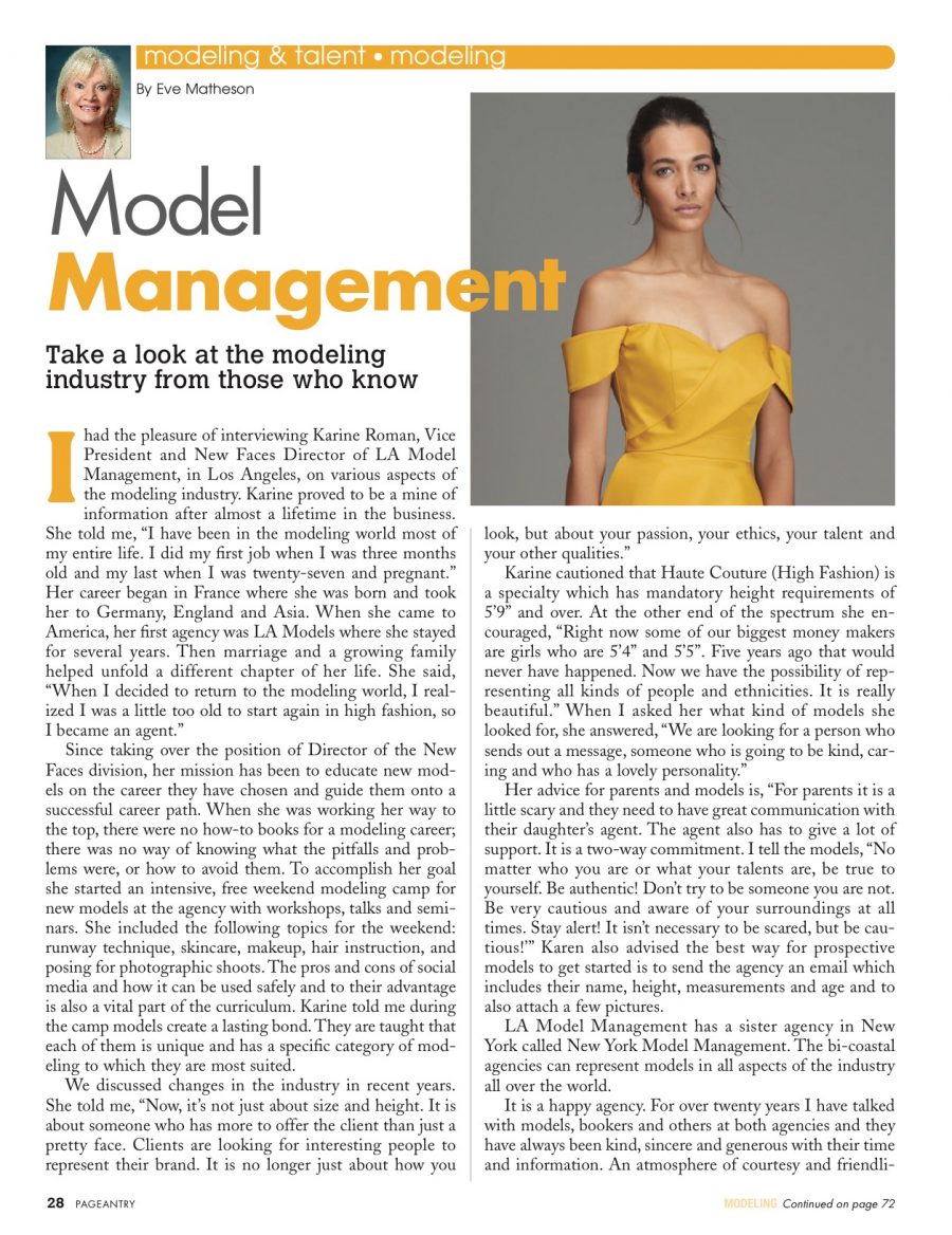 Model Management - Pageantry Magazine