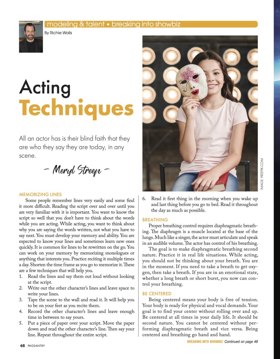Acting Techniques - Pageantry Magazine