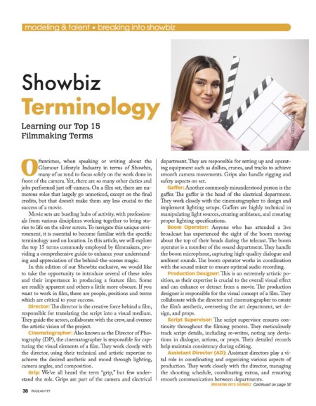 Film Making Terminology - Pageantry Magazine